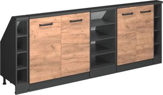 Vicco Armoire sous pente de toit Rion - Anthracite et ch&ecirc;ne dor&eacute; - Dimensions 215x81.6x46/14.8 cm - Panneau de particules m&eacute;lamin&eacute; 16 mm