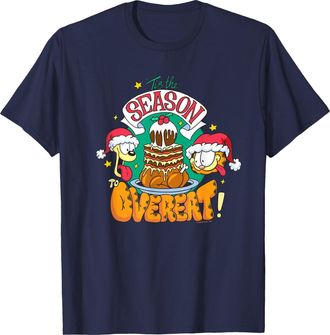 Garfield And Odie Christmas Tis The Season To Overeat T-Shirt