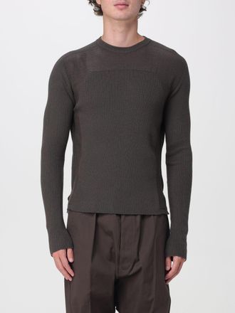 Rick Owens Pull col rond slim fit en pure laine vierge avec poignets c&ocirc;tel&eacute;s