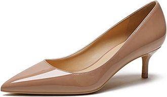 elashe Escarpins Talon Hauts Femme 2.6 Bout Pointus fermé Kitten-Heel Femme Talon Beige EU38