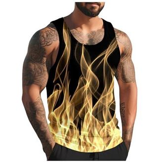 Generico T-shirt de sport d&eacute;t&eacute; d&eacute;contract&eacute; en coton avec imprim&eacute; Tie-Dye pour homme, or, XXXL