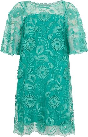 Alberta Ferretti Femme, Robes, Bleu, Taille: 38 FR Courte Robe Brod&eacute;e &agrave; Fleurs