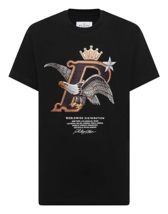 Philipp Plein Round Neck T-Shirt Eagle Plein Worldwide