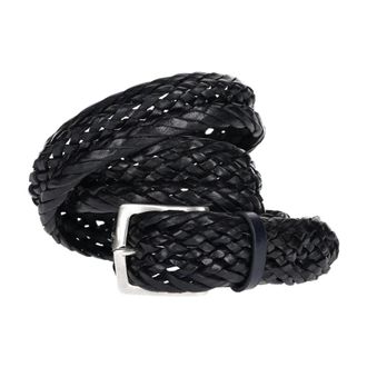 Orciani Tubular geflochtener Lederg&uuml;rtel - - Accessories - Herren - Blau - 90 CM