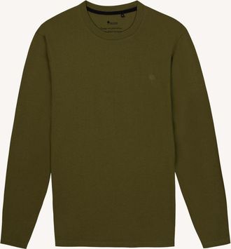 Faguo T-shirt manches longues vert olive foncé coton - BAILLY