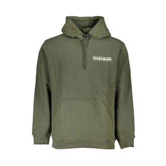 Napapijri Gr&uuml;ner Baumwoll Herren Pullover Hoodie - - Sweatshirts & Hoodies - Herren - Gr&uuml;n - 2XL