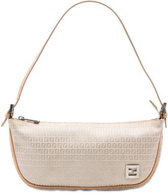Fendi Hobo Bags - Micro Zucchino Canvas Shoulder Bag - Gr. unisize - in Braun - f&uuml;r Damen
