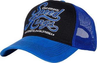 King Kerosin Herren Trucker Cap Kappe Trucker Blau Vintage California Speed 50S Kustom Kulture Motor Speed Kings