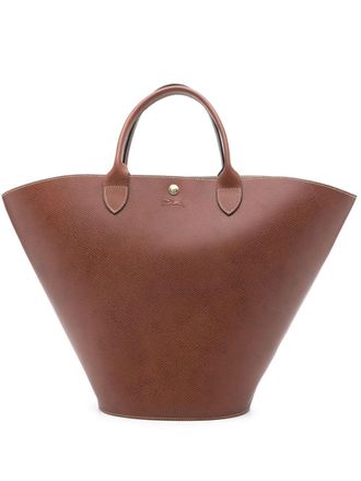 Longchamp sac cabas XL &Eacute;pure en cuir - Marron
