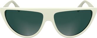 Karl Lagerfeld Womens Sunglasses KL6185S - White with Solid Green Lens