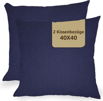 Generico Kissenbez&uuml;ge 40x40 cm - Kissenh&uuml;llen f&uuml;r Sofa und Schlafzimmer - 40x40 Dekorative Kissenbez&uuml;ge im 2er-Set Dunkelblau