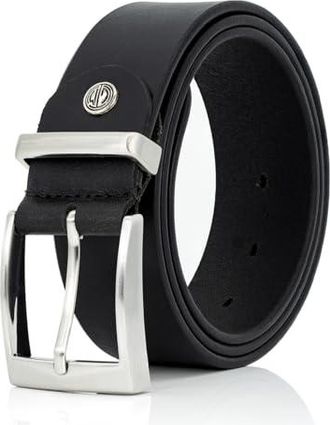 Lindenmann Mens Leather Belt/Mens Belt, full grain leather belt XXL, buffalo leather, black, Größe/Size:, Farbe/Color:noir