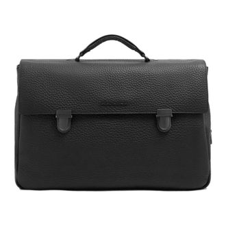 Piquadro Mallette en cuir avec sangle de chariot - Homme - Sacs - Noir - Taille: ONE Size