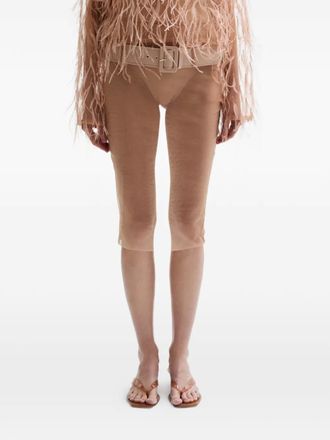 Atu Body Couture Midirock mit Federn - Nude