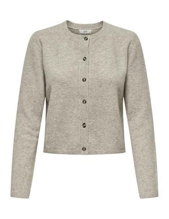 Jacqueline de Yong JDYChloe Life Veste l&eacute;g&egrave;re en Tricot Fin pour Femme avec boutonni&egrave;re, Turtledove Melange, L