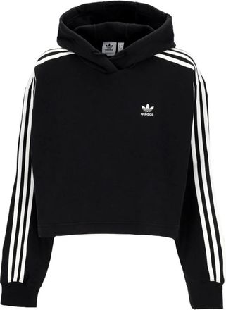 adidas Cropped Hoodie mit Pl&uuml;sch-Innenseite - - Sport - Damen - Schwarzk - M