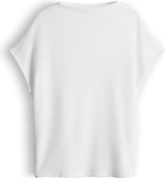 someday Kurzarmshirt Kaleni aus Viskosemix mit feiner Rippstruktur Elastischer Komfort mit modernem Funnel Neck