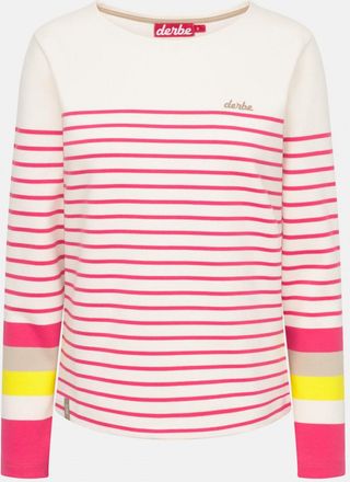 Derbe Derbe Streifenshirt Interstriped Block Damen Wei&szlig; Pink La