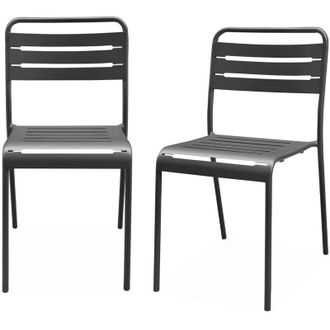 Sweeek 2er-Set Gartenst&uuml;hle aus Stahl