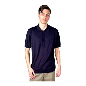Paolo Pecora Homme, Tops, Bleu, Taille: XL Polo bleu &agrave; manches courtes