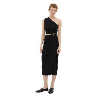 Bottega Veneta Asymmetrisches Kleid in Cr&ecirc;pe-Optik - - Dresses - Damen - Schwarzk - 2XS
