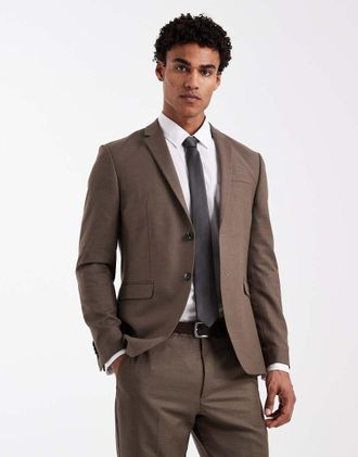 Jack & Jones Premium - Veste de costume densemble ultra ajust&eacute;e - Marron-Brown