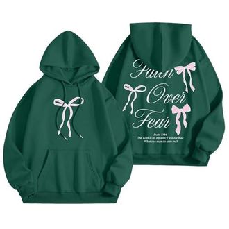 Generic Sweat &agrave; capuche &agrave; manches longues pour la Saint-Valentin 2026 pour femmes (4), vert fonc&eacute;, XXL
