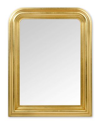 MO.WA Wandspiegel Spiegel klassisch 67x87 cm - Dekospiegel Louis Philippe Blattgold - Klassischer Spiegel antik Holzrahmen vergoldet - Made in Italy - Kamin