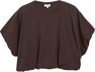 s.Oliver Kurzarmshirt T-Shirt Oversize T-Shirt mit Ballonsaum