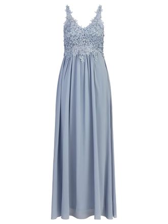 Apart Fashion Apart Abendkleid aus hochwertigem Polyester Material mit Rückenausschnitt, Rauchblau, 42