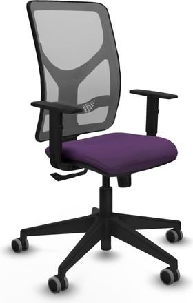 Piqueras y Crespo Moderner Drehstuhl mit 1D-Armlehnen, h&ouml;henverstellbare Lendenwirbelst&uuml;tze, ausgestattet mit 3 Positionen und Schneideschaum, Grau/Violett