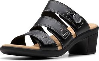 Clarks Sandales &agrave; talons Emily 2 Adella pour femme, cuir noir, 8 Narrow