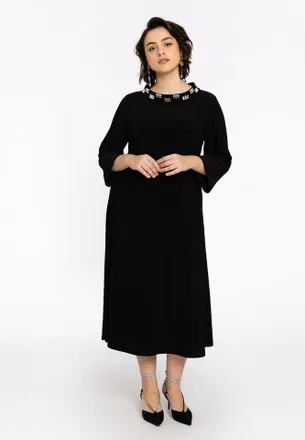 Yoek Midikleid Damen Kleid mit Langarm
