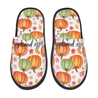 Generic L&eacute;g&egrave;re Pantoufles &agrave; Hiver Bonjour citrouille Chausson Maison Unisex Chaussons en Feutre pour Adulte Int&eacute;rieur Homme M