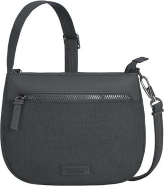 Travelon Anti-Theft Metro Saddle Crossbody, Bandoulière Mixte, Gris chiné, Taille Unique