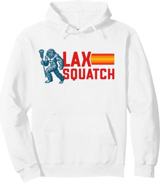 Giant Step Design Co. LaxSquatch! Vintage Sasquatch Lacrosse Player Funny Lax Pullover Hoodie