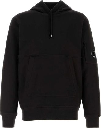 C.P. Company C.p. Company, Homme, Sweatshirts et sweats &agrave; capuche, Noir, Taille: L Diagonal Raised Fleece Lens Sweat &agrave; capuche