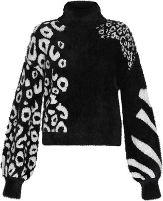 Mymo Pullover Frauen schwarz/offwhite