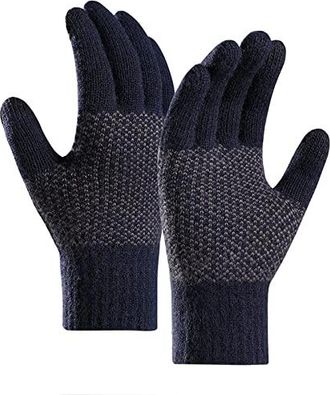 Generic Gants dhiver pour homme et femme pour garder au chaud au toucher - Gants en tricot avec poignets &eacute;lastiques - Gants de ski doux - Moufles de ski pour 