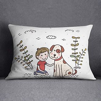 Questo Casa Dekorativer Kissenbezug, Kissenbezug, Heimdekoration, für Sofa, Café, Größe: 35 x 50 cm, entworfen und hergestellt in der Türkiye