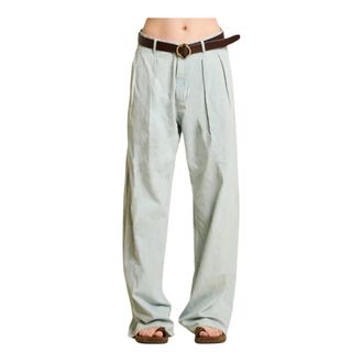 Denimist Doppelte Plissee-Hose in Sonnengebleichtem Blau - - Trousers - Damen - Blau - W27