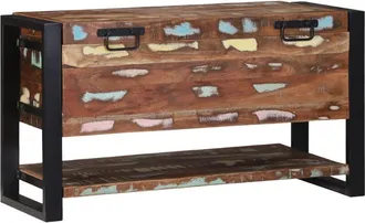 vidaXL Bo&icirc;te de Rangement Multicolore Bois massif de r&eacute;cup&eacute;ration Vidaxl