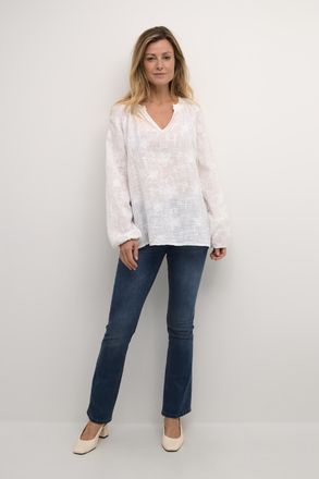 Cream Langarm-Bluse Regular fit white