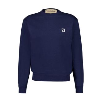 Valentino Garavani Cotton Sweatshirt mit Chez Valentino Patch - - Sweatshirts & Hoodies - Herren - Blau - M