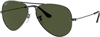 Ray-Ban Lunettes de soleil polaris&eacute;es aviateur RB3025 004/58 RB 3025 58 mm, gris, 58mm