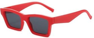 Generic Lunettes De Soleil Carr&eacute;es For Hommes Et Femmes, Monture Fine, For Le Sport Les Activit&eacute;s Plein Air(Red)