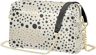 Mnsruu Sacs à bandoulière en cuir pour femme, sac à main à pois géométriques