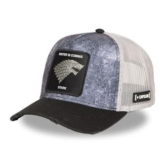 Capslab Winter is Coming Stark Game of Thrones Gris Noir Casquette de Camionneur R&eacute;glable