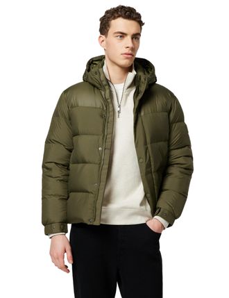 Tommy Hilfiger Herren Pufferjacke Mix Down Hooded Puffer Jacket mit Kapuze, Mehrfarbig (Army Green), XXL