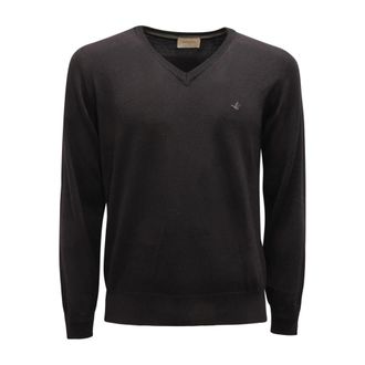 Brooksfield V-Ausschnitt Wollpullover - - Knitwear - Herren - Schwarzk - M